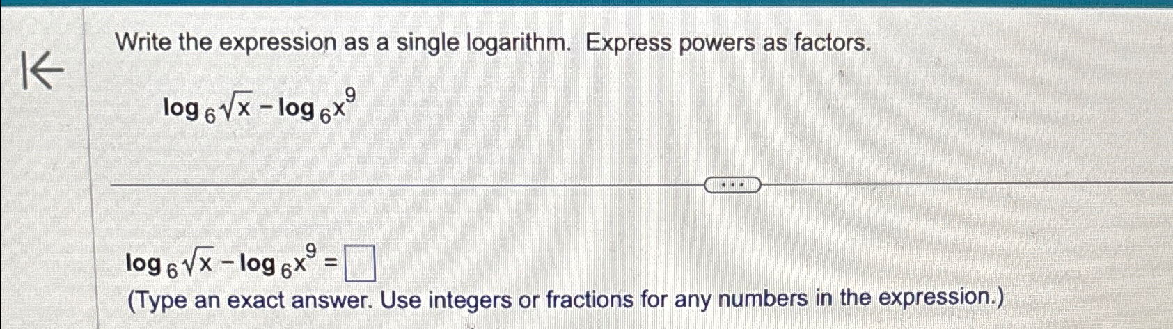 Solved Write the expression as a single logarithm. Express | Chegg.com