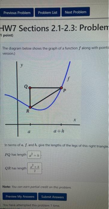 Solved HW7 Sections 2.1-2.3: Problem 1 point) The diagram | Chegg.com