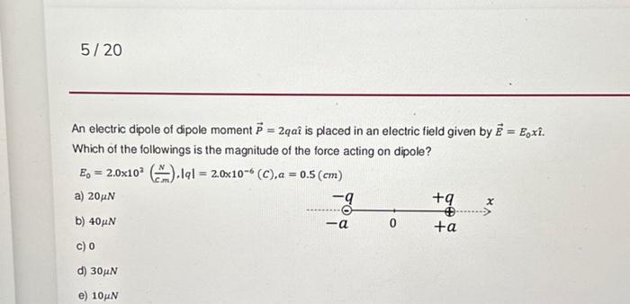 Solved An electric dipole of dipole moment P=2qa ^ is placed | Chegg.com