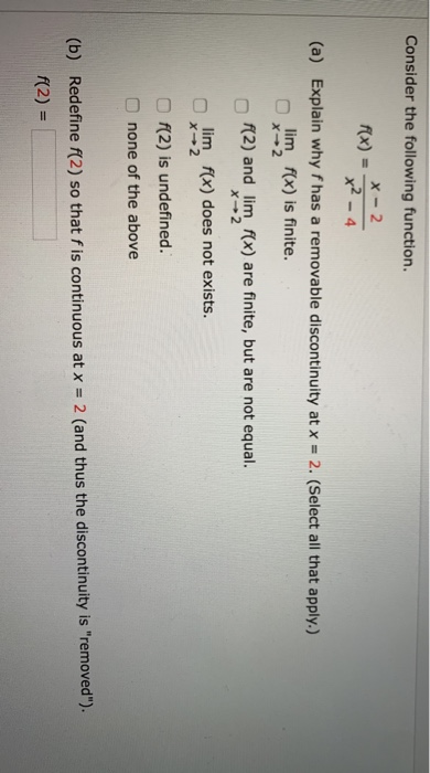 Solved Consider the following function. f(x) X 2 x² - 4 (a) | Chegg.com
