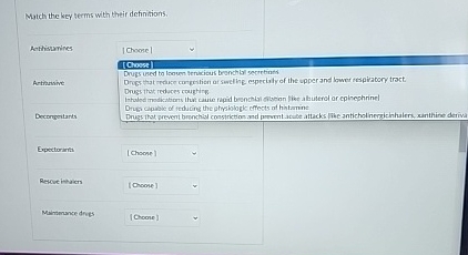 Solved Match the key terms with their | Chegg.com