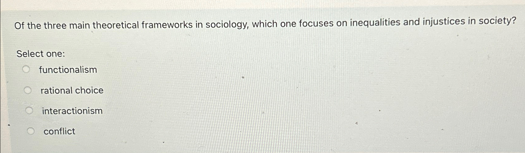 Solved Of the three main theoretical frameworks in | Chegg.com