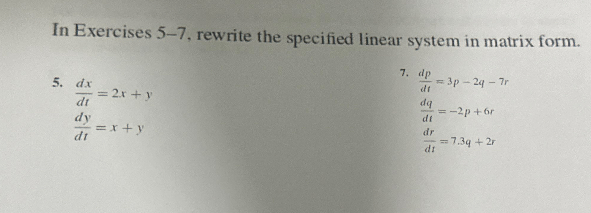 Solved In Exercises 5-7, ﻿rewrite the specified linear | Chegg.com
