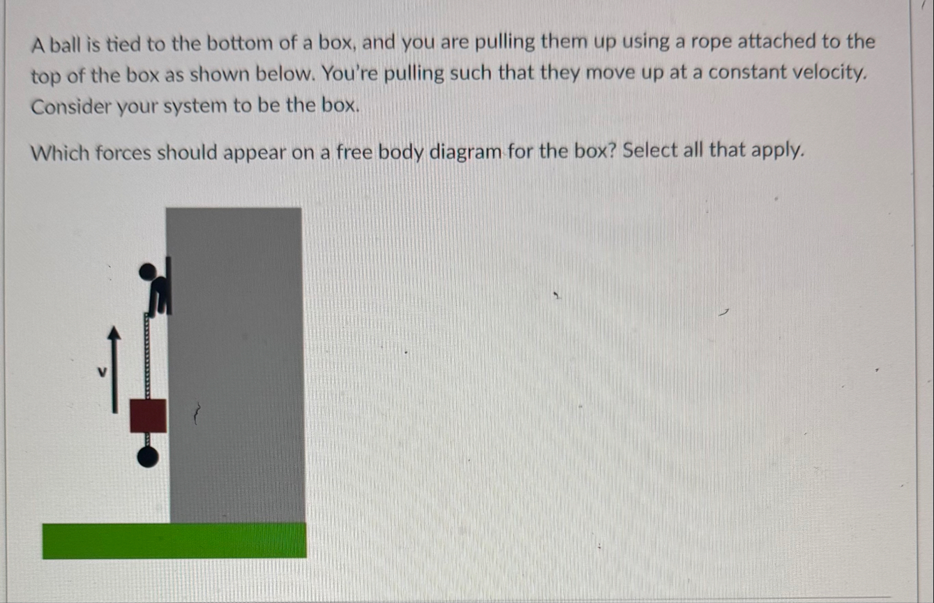 Solved A ball is tied to the bottom of a box, and you are | Chegg.com