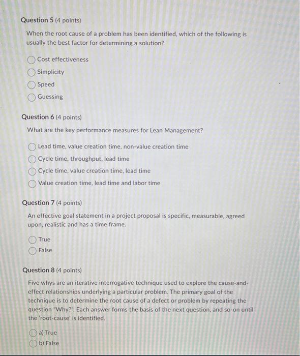 Solved When the root cause of a problem has been identified, | Chegg.com