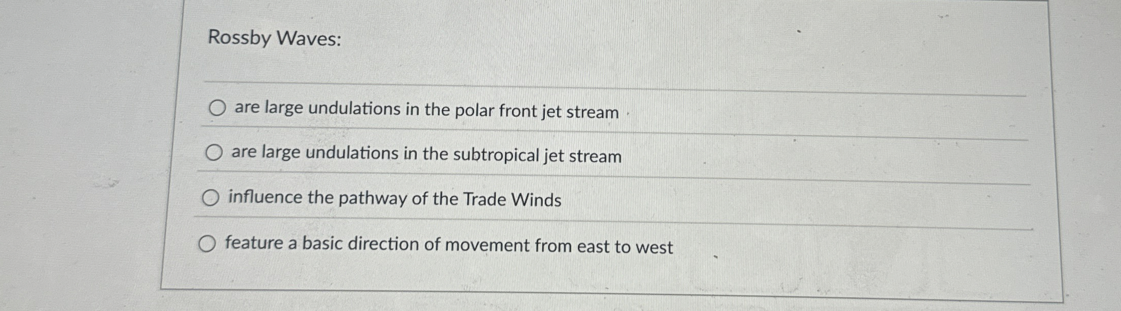 Solved Rossby Waves:are large undulations in the polar front | Chegg.com