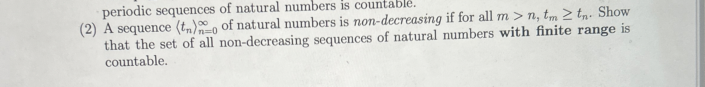 periodic sequences of natural numbers is | Chegg.com