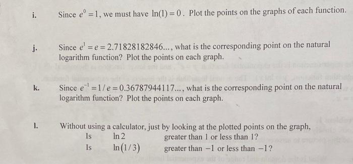 Solved The Exponential Function and the Natural Logarithm | Chegg.com