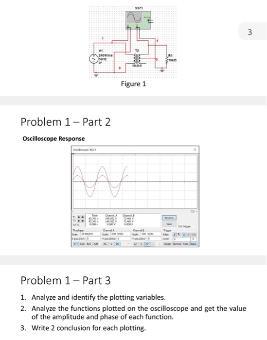Solved Figure 1 Problem 1 - Part 2 Oscilloscope Response | Chegg.com