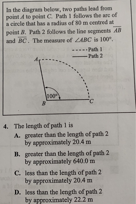 Solved In the diagram below, two paths lead from point A to | Chegg.com