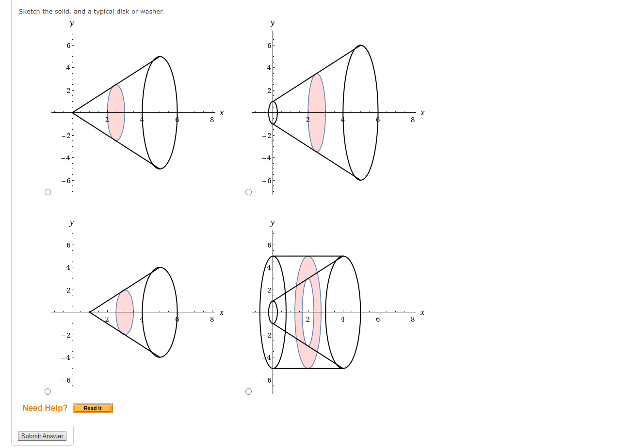 Sketch the solid, and a typical disk or washer.("Need | Chegg.com
