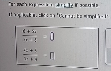 Solved For each expression, simplify if possible.If | Chegg.com
