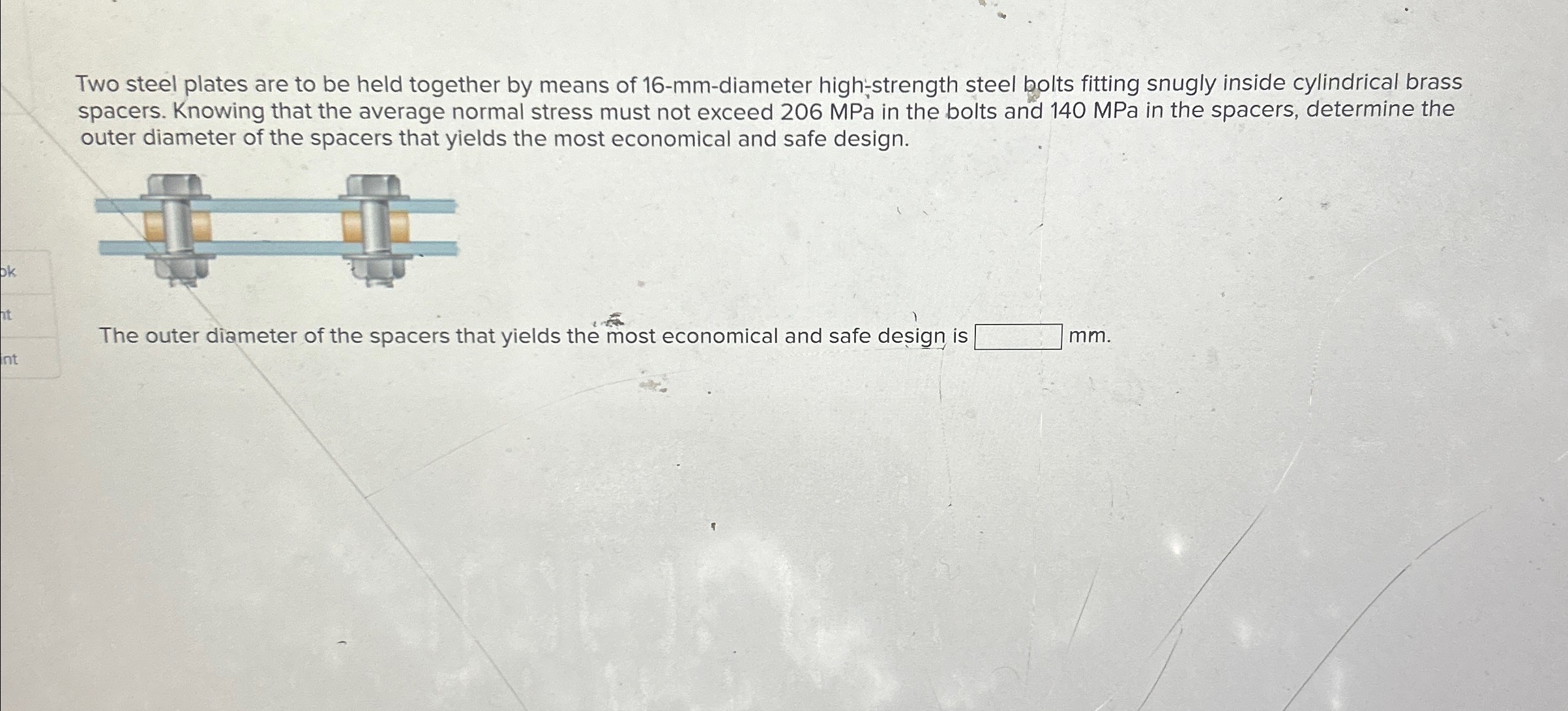 Solved Two steel plates are to be held together by means of | Chegg.com
