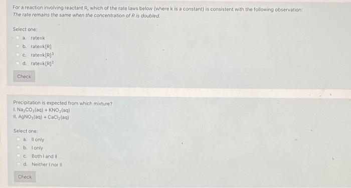 Solved For a reaction involving reactant R, which of the | Chegg.com