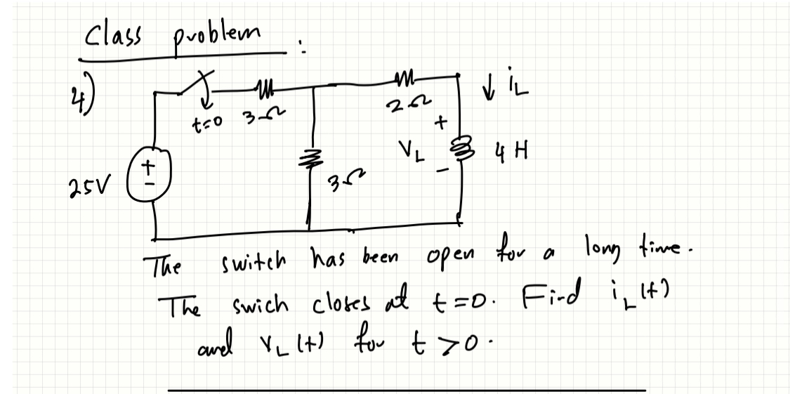 Solved Class problem :The switeh has been open for a long | Chegg.com