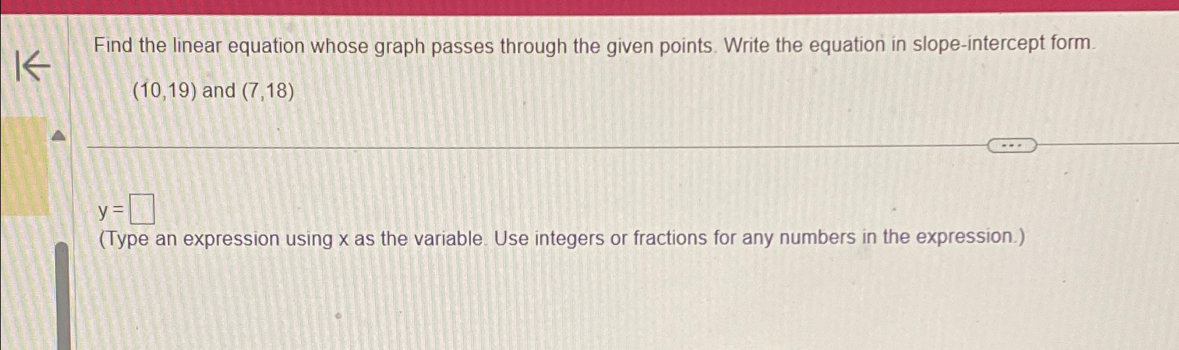 Solved Find the linear equation whose graph passes through | Chegg.com