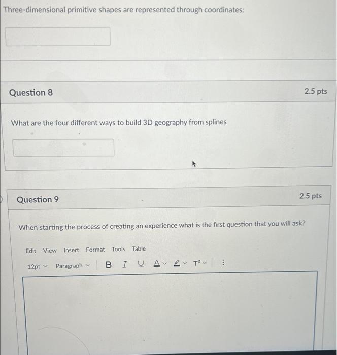 Solved Three-dimensional primitive shapes are represented | Chegg.com