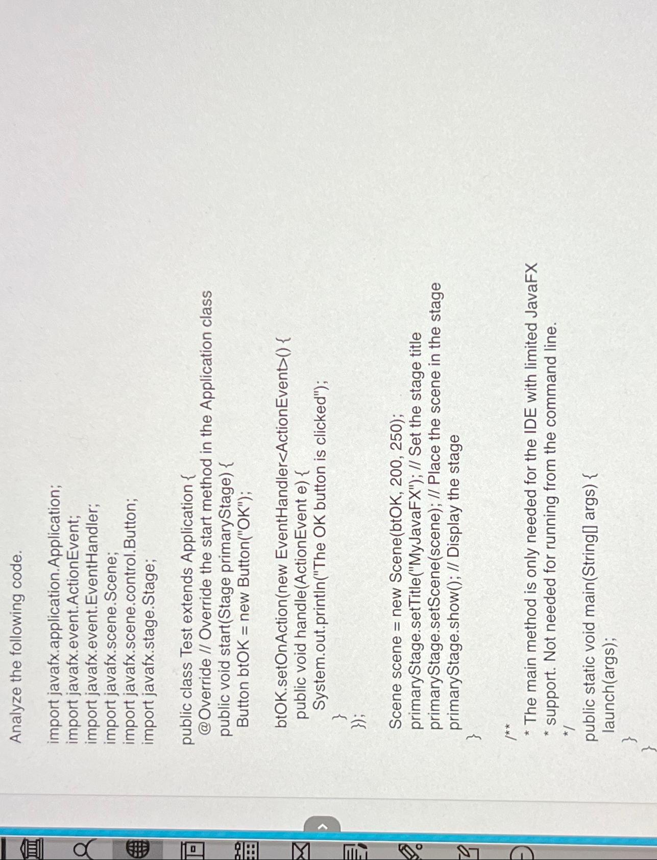Solved Analyze the following code.import | Chegg.com Solved Analyze the following code.import | Chegg.com