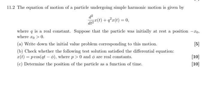 Solved 11.2 The equation of motion of a particle undergoing | Chegg.com