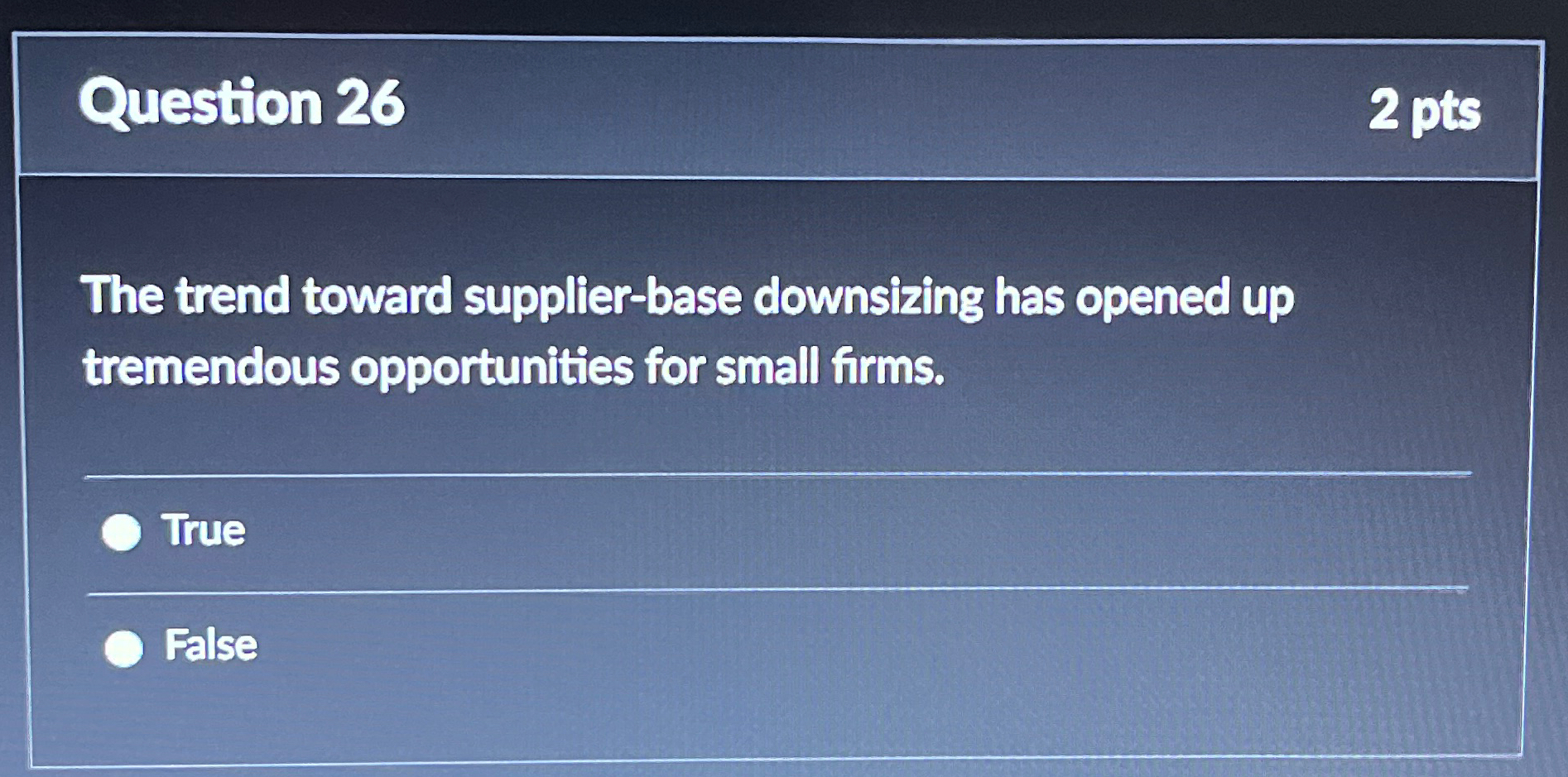 Solved Question 262 ptsThe trend toward supplier-base | Chegg.com Solved Question 262 ptsThe trend toward supplier-base | Chegg.com