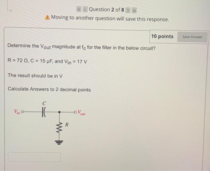 Solved Determine the Vout magnitude at fC for the filter in | Chegg.com