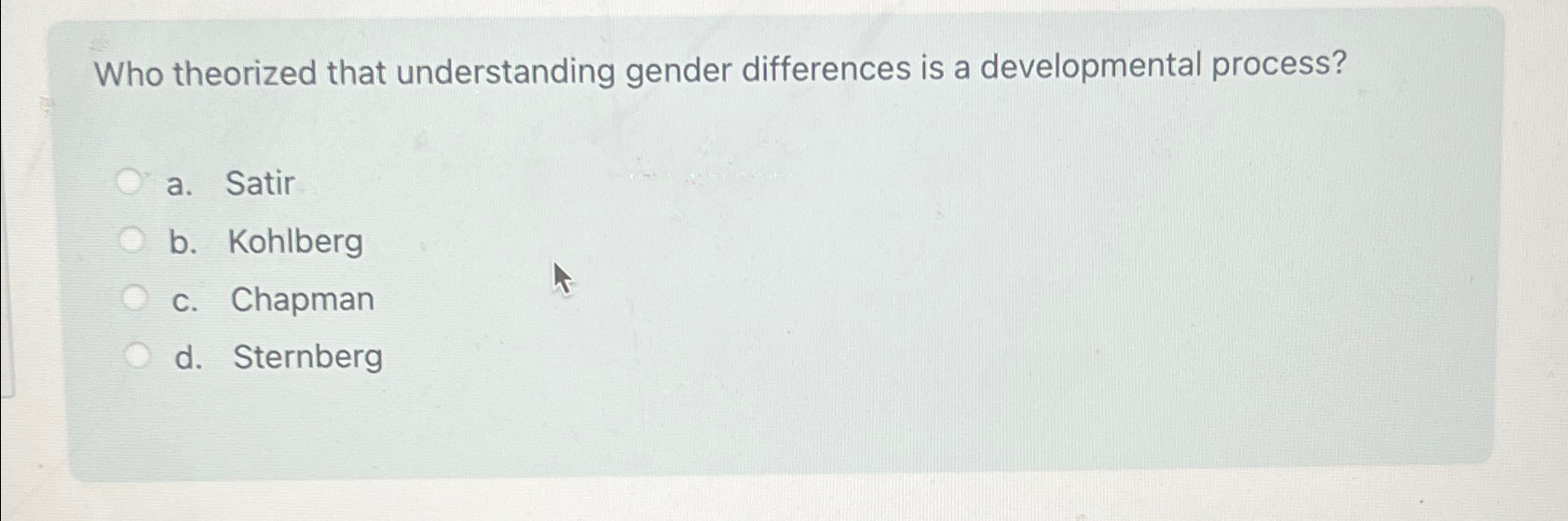 Solved Who theorized that understanding gender differences | Chegg.com