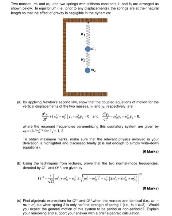 Solved please help with these questions on teh normal modes | Chegg.com