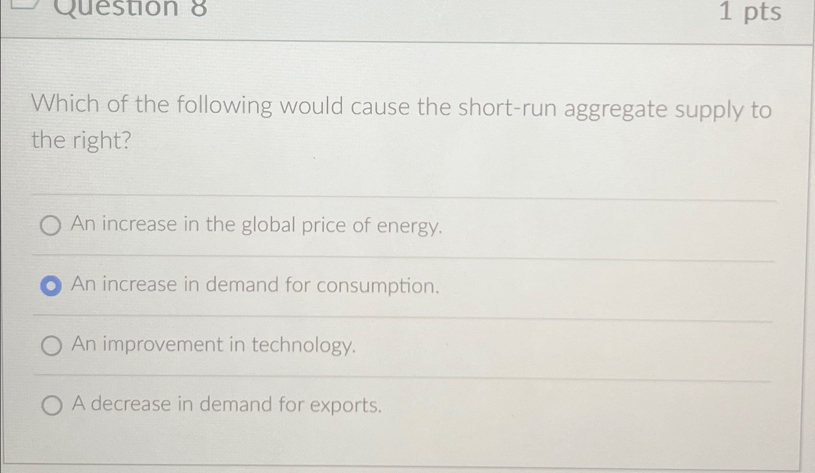 Solved Which of the following would cause the short-run | Chegg.com