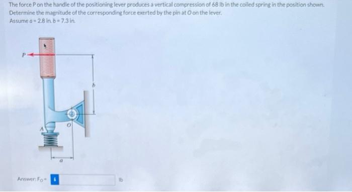 Solved The force P on the handle of the positioning lever | Chegg.com