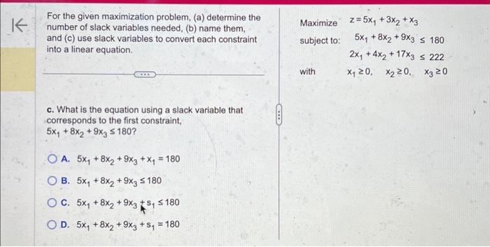 Solved For the given maximization problem, (a) determine the | Chegg.com