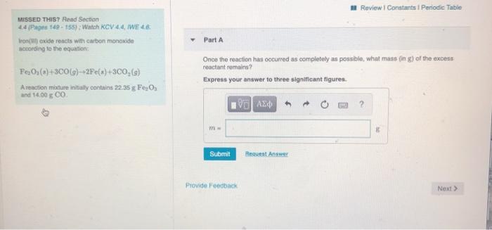 Solved Review I Constants 1 Periodic Table MISSED THIS? Read | Chegg.com