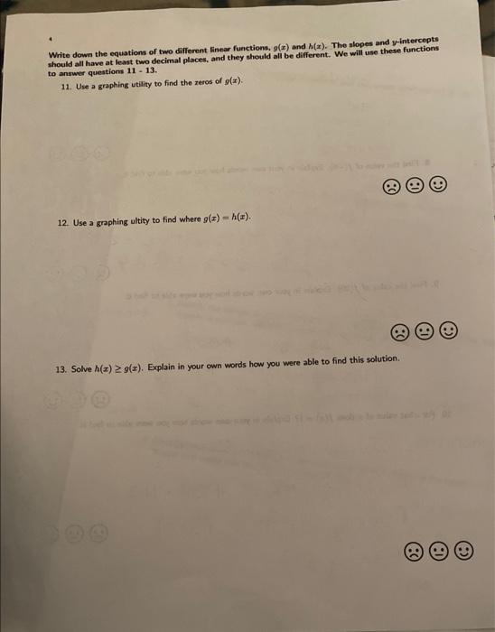 Solved Write down the equations of two different linear | Chegg.com
