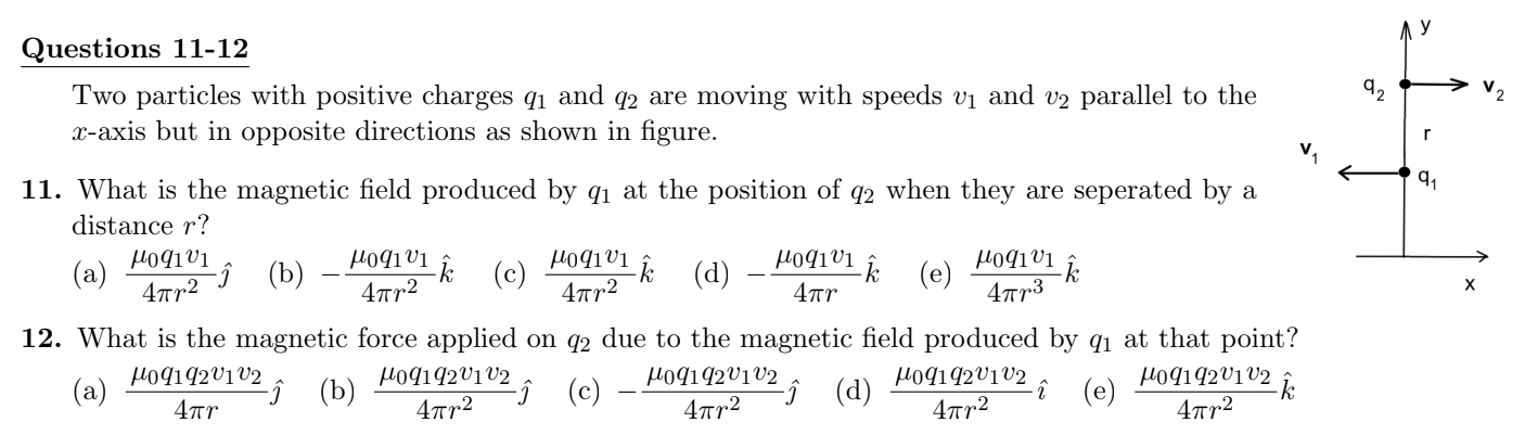 Solved Questions 11-12Two particles with positive charges q1 | Chegg.com
