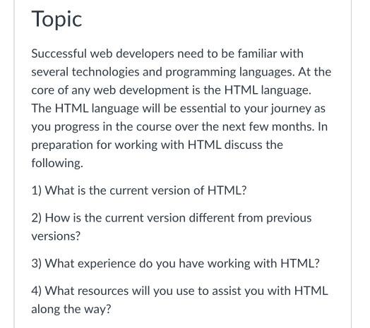 Solved Successful web developers need to be familiar with | Chegg.com