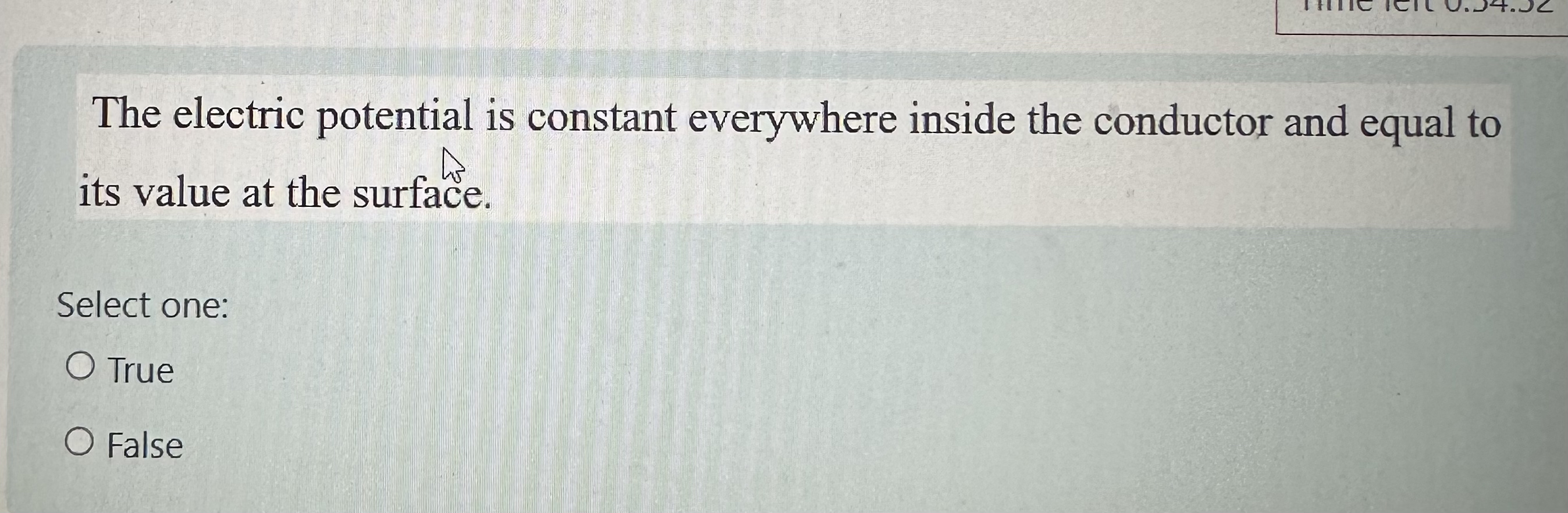 The electric potential is constant everywhere inside | Chegg.com