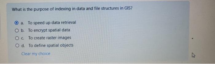 Solved What is the purpose of indexing in data and file | Chegg.com