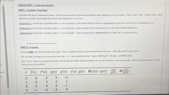 Solved PART L. (5 points) True/False Consider the three | Chegg.com