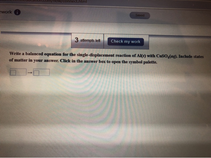 Solved Nom/Tow/connect.html ework i Saved 3 attempts left | Chegg.com