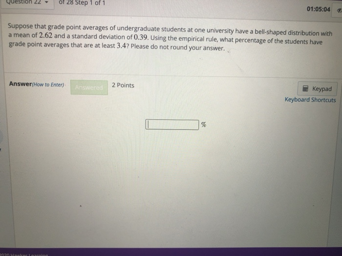 Solved Question 22 of 28 Step 1 of 1 01:05:04 52 Suppose | Chegg.com