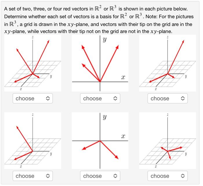 A set of two, three, or four red vectors in R2 or R3 | Chegg.com
