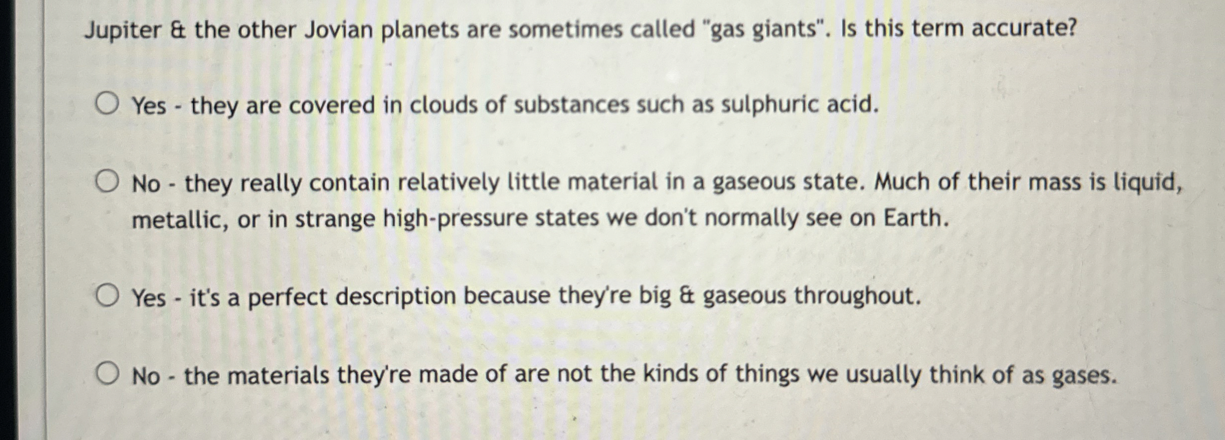 Solved Jupiter & the other Jovian planets are sometimes | Chegg.com