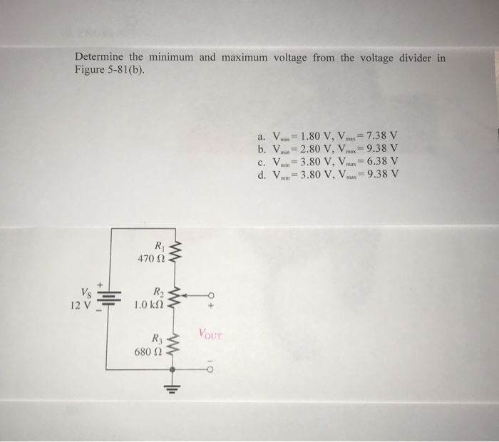 Solved Determine The Minimum And Maximum Voltage From The