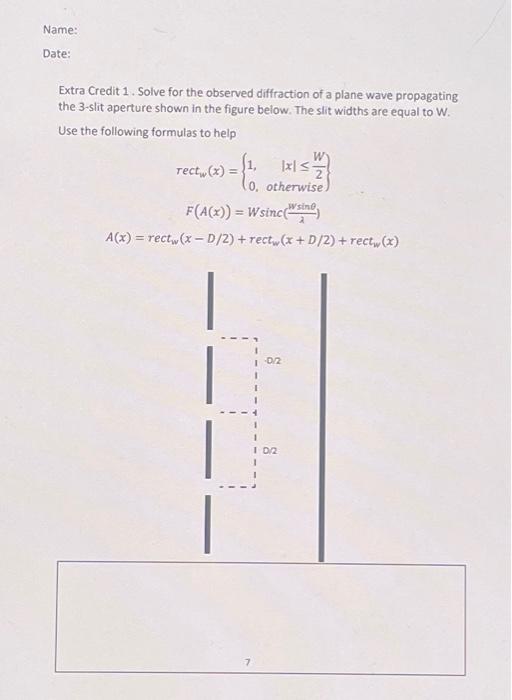 Solved Extra Credit 1. Solve for the observed diffraction of | Chegg.com