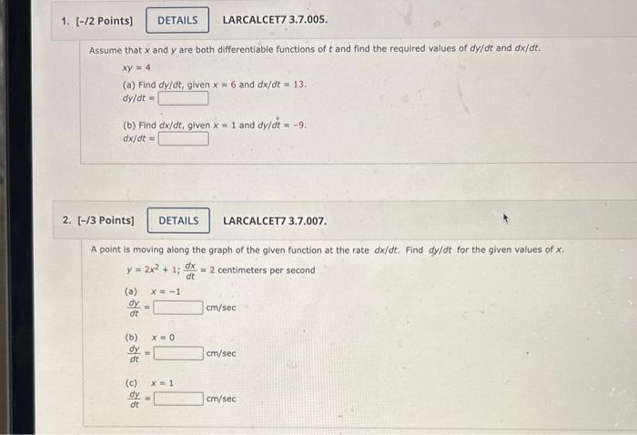 Solved Assume that x and y are both differentiable functions | Chegg.com