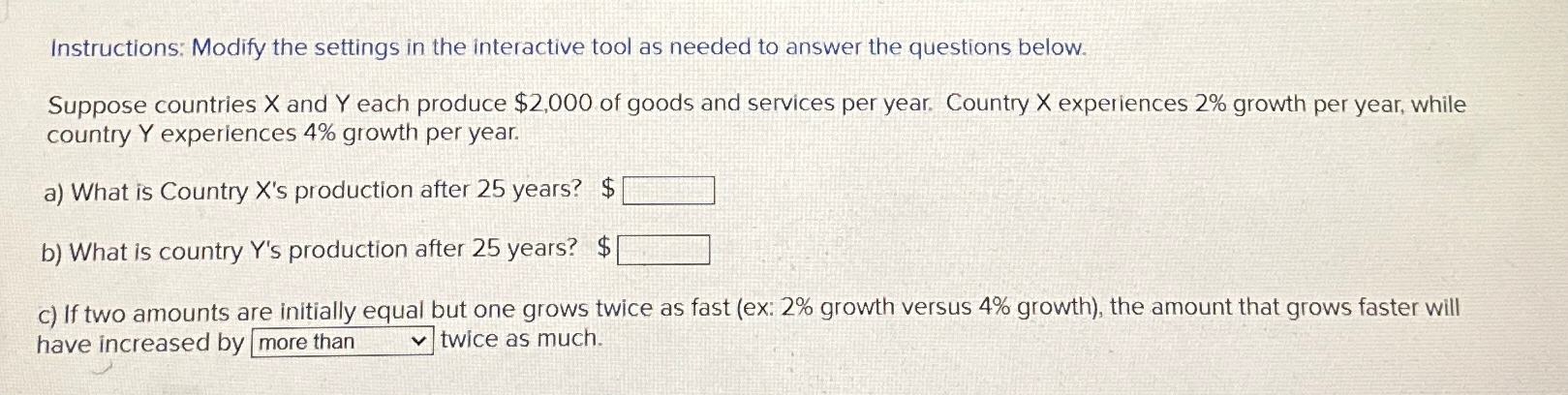 Solved Instructions: Modify the settings in the interactive | Chegg.com