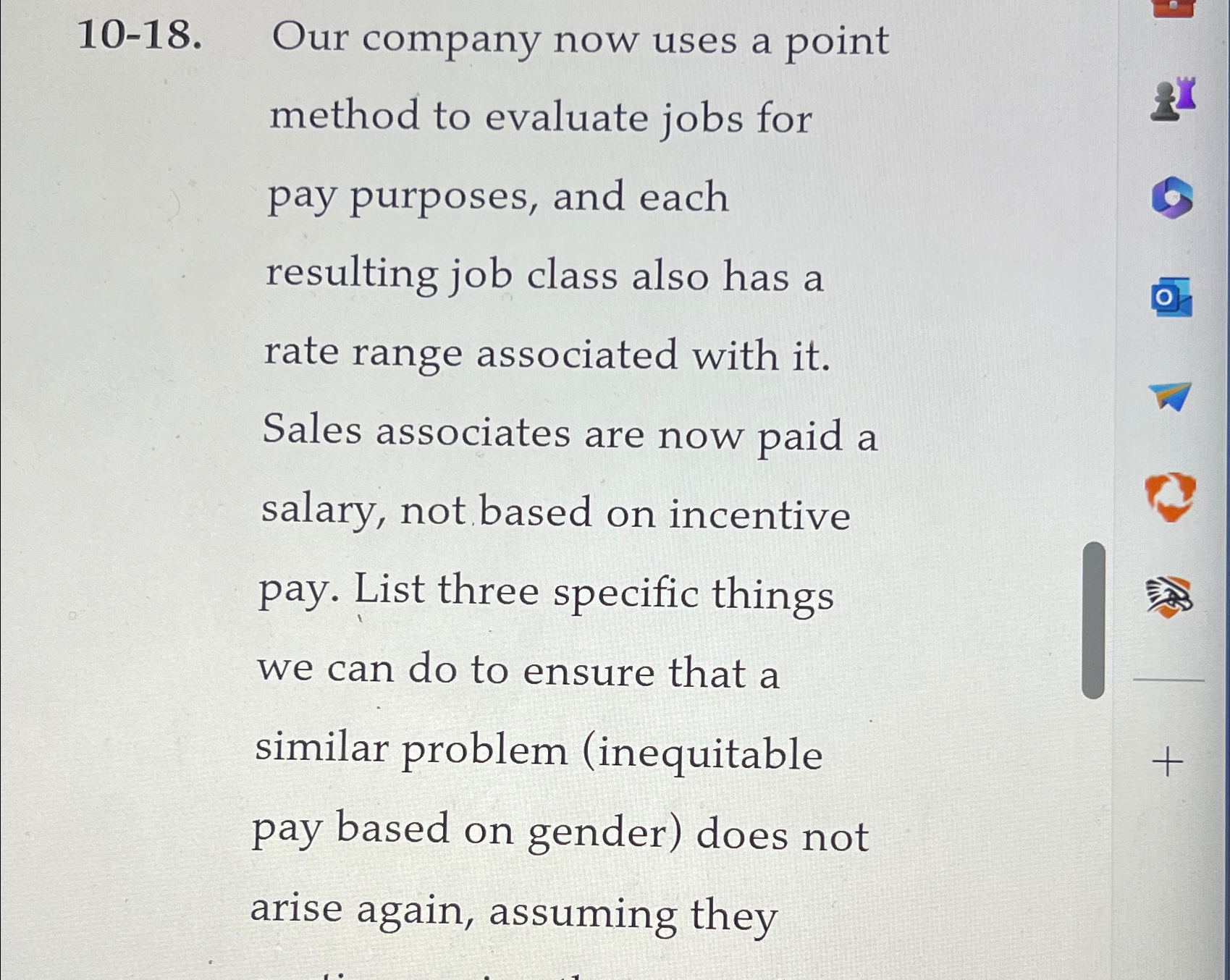 Solved 10-18. ﻿Our company now uses a point method to | Chegg.com
