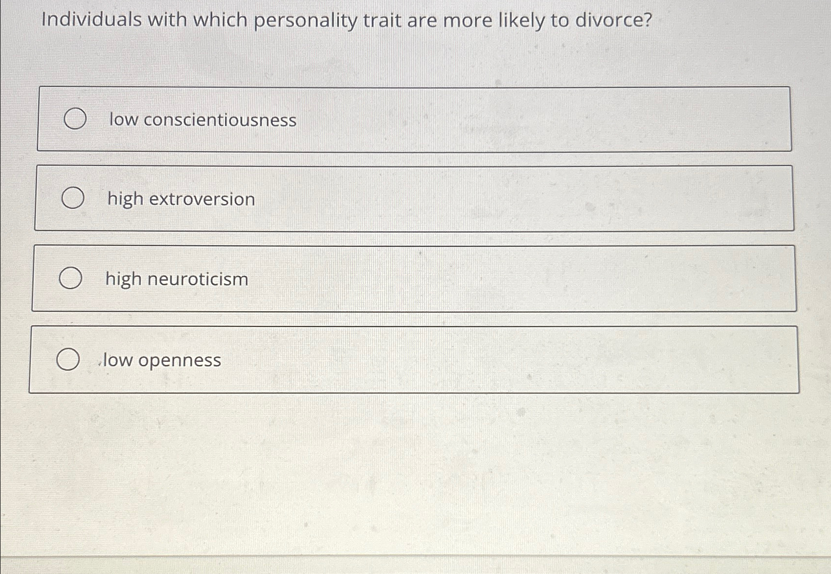Solved Individuals with which personality trait are more | Chegg.com