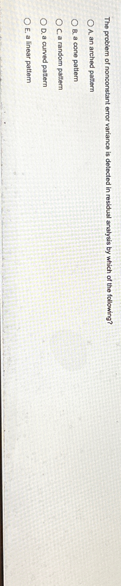 Solved The problem of nonconstant error variance is detected | Chegg.com