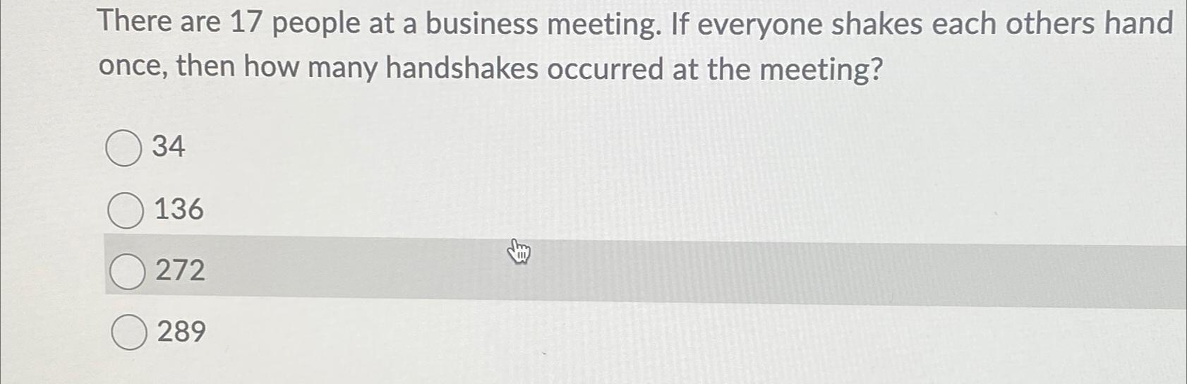 Solved There are 17 ﻿people at a business meeting. If | Chegg.com