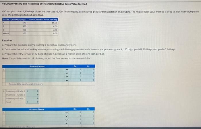Solved 1. valuing inventory & recording entries using | Chegg.com